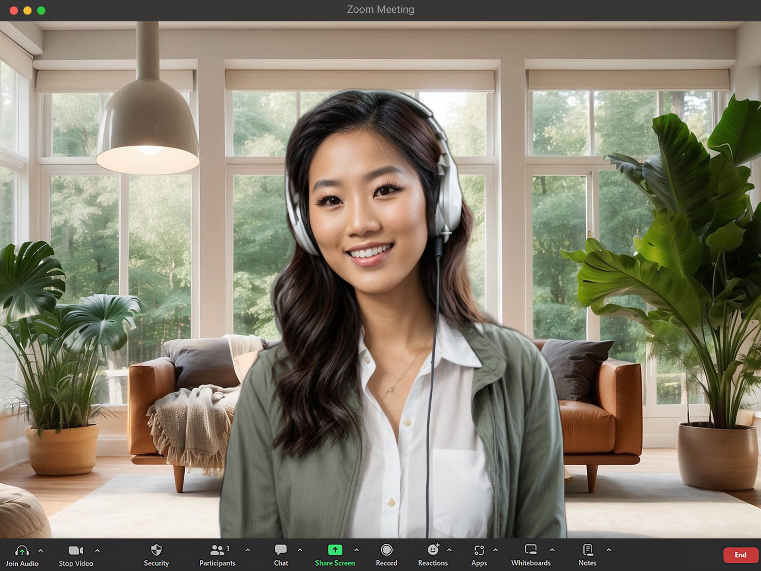 Virtual Background - Cozy Bright Room | HD Quality | Personalize Your ...