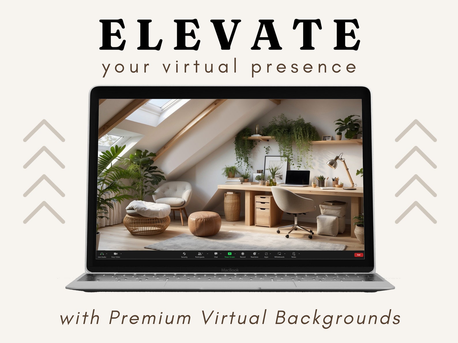 Virtual Background - Cozy Bright Attic | HD Quality | Personalize Your ...