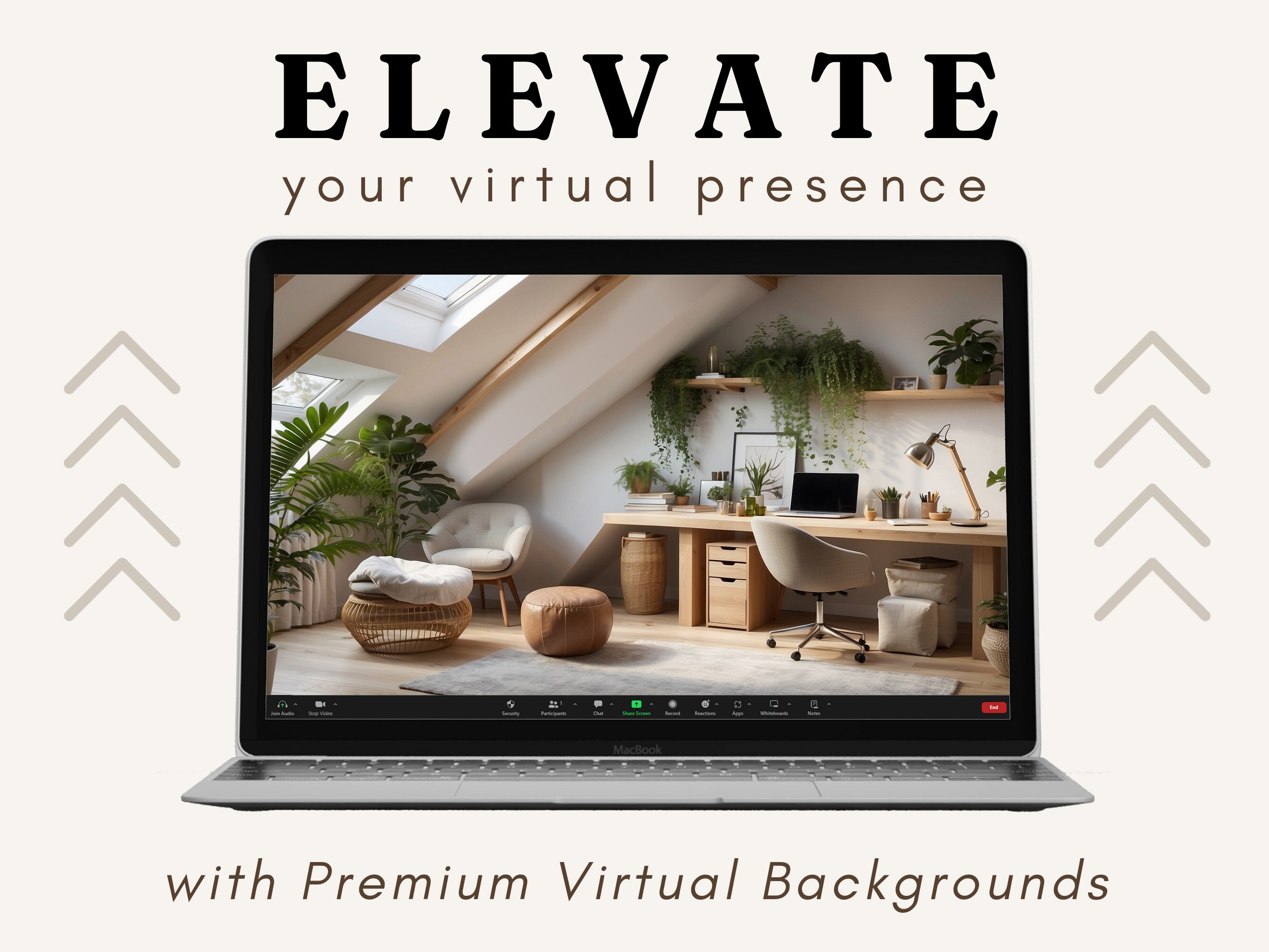 Virtual Background - Cozy Bright Attic | HD Quality | Personalize Your ...