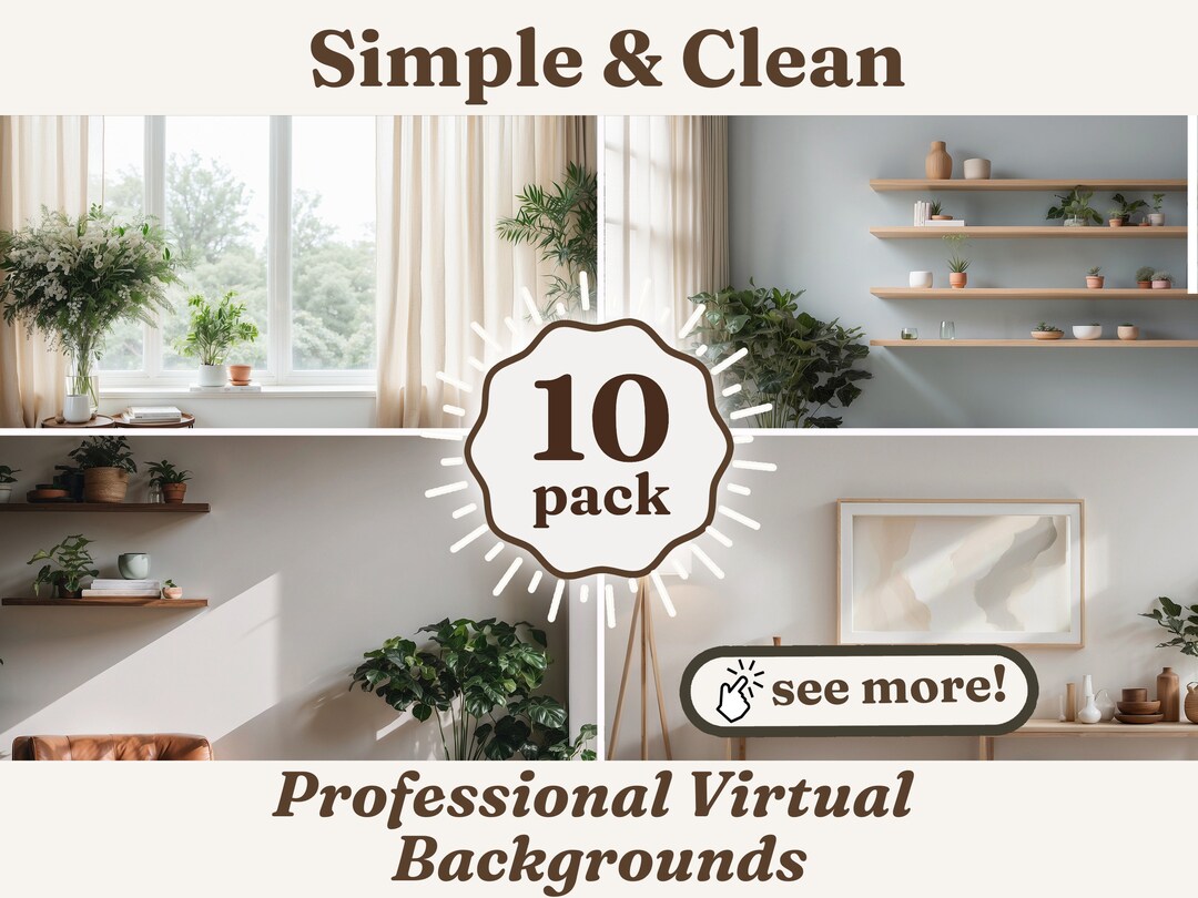 10 Simple Clean Professional Virtual Background Bundle | HD Quality ...