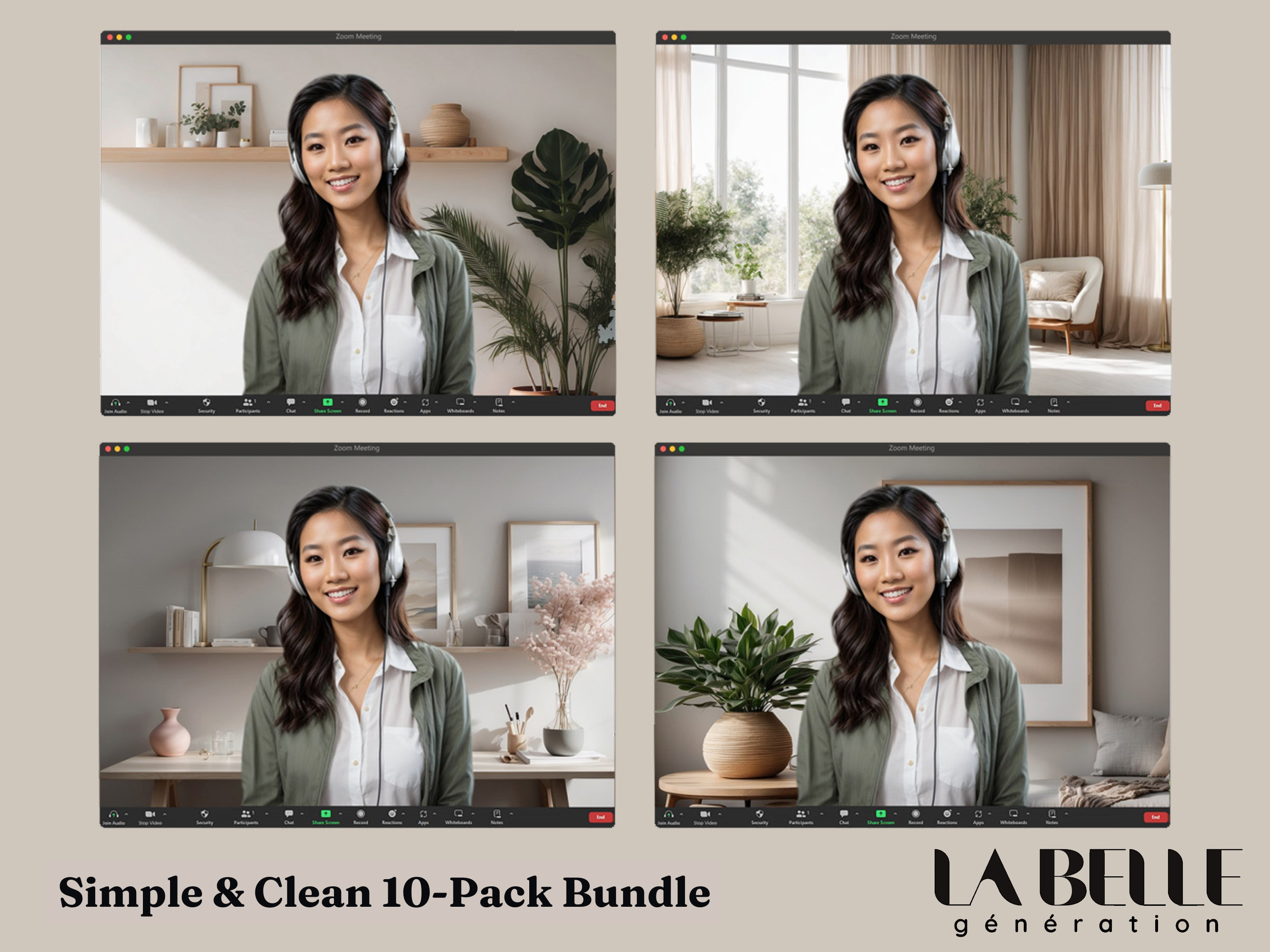 10 Simple Clean Professional Virtual Background Bundle | HD Quality ...