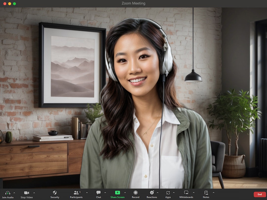 Exposed Brick Wall Virtual Background, Realistic Digital Zoom Backdrop ...