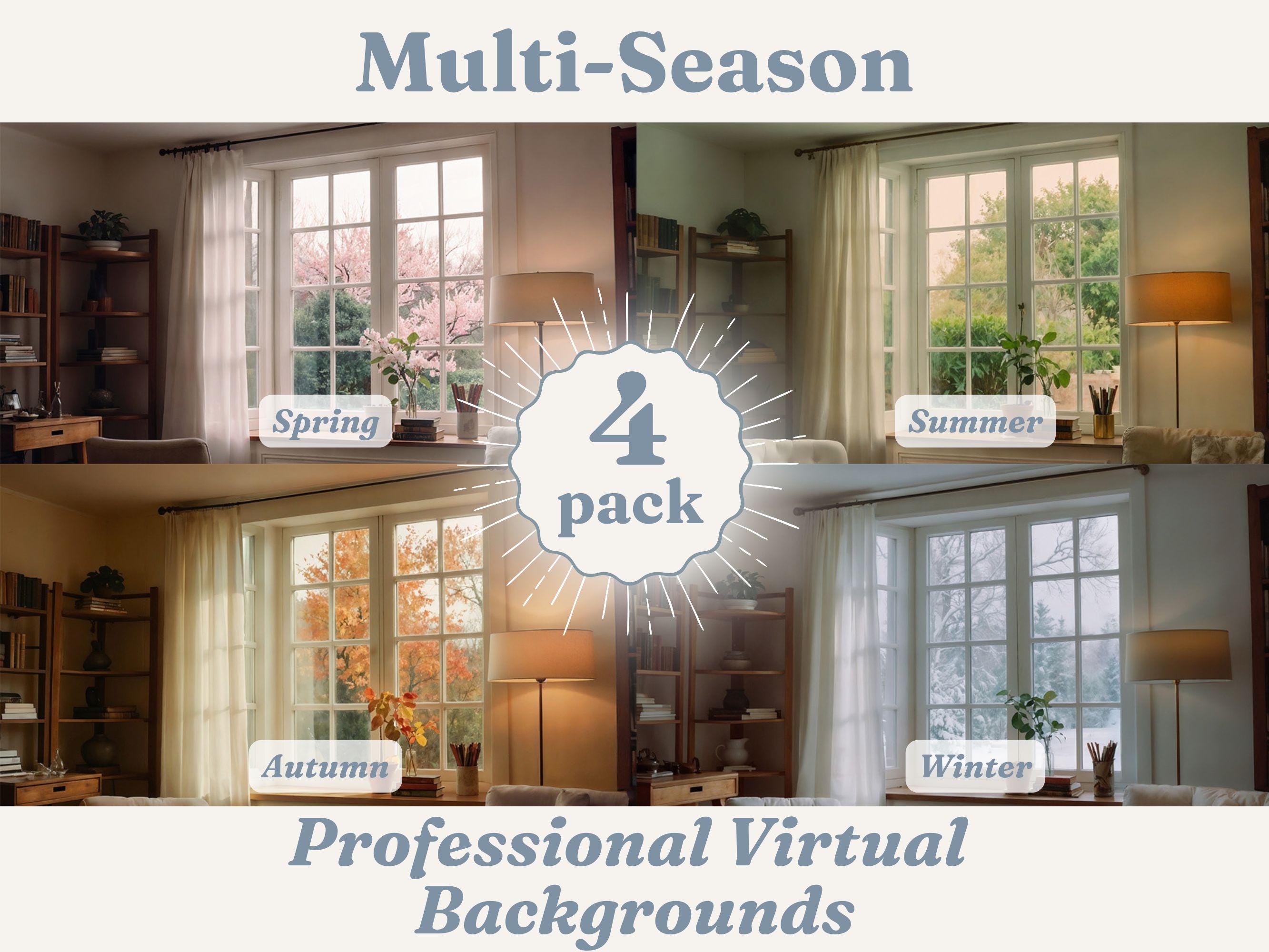 Beautiful Home Office Multi Season Virtual Background Bundle ...