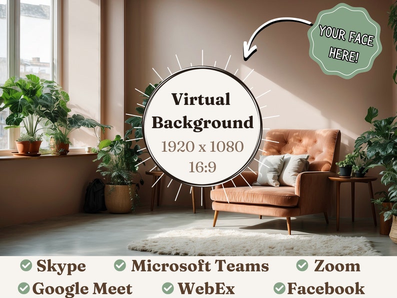 Bright Minimalist Virtual Background | HD Quality | Personalize Your ...