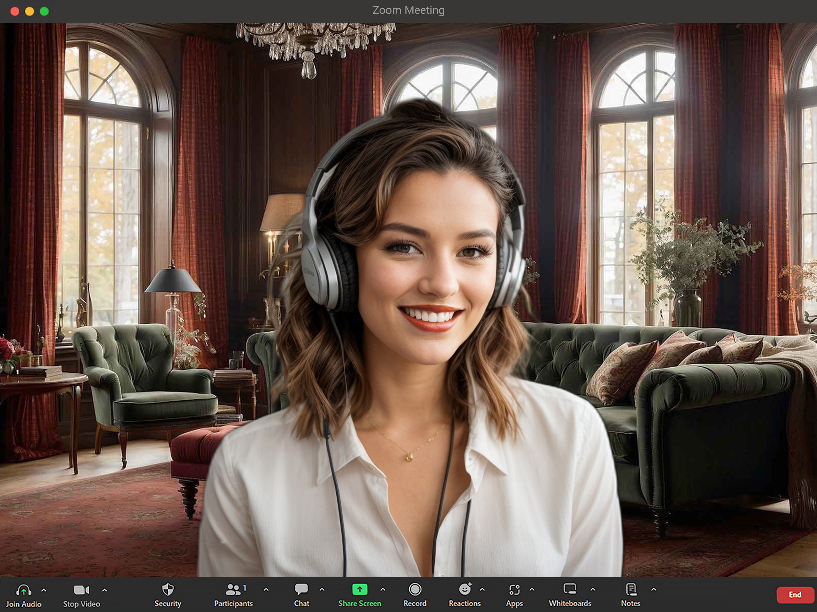 Virtual Background - Moody Parlor | HD Quality | Personalize Your Video ...