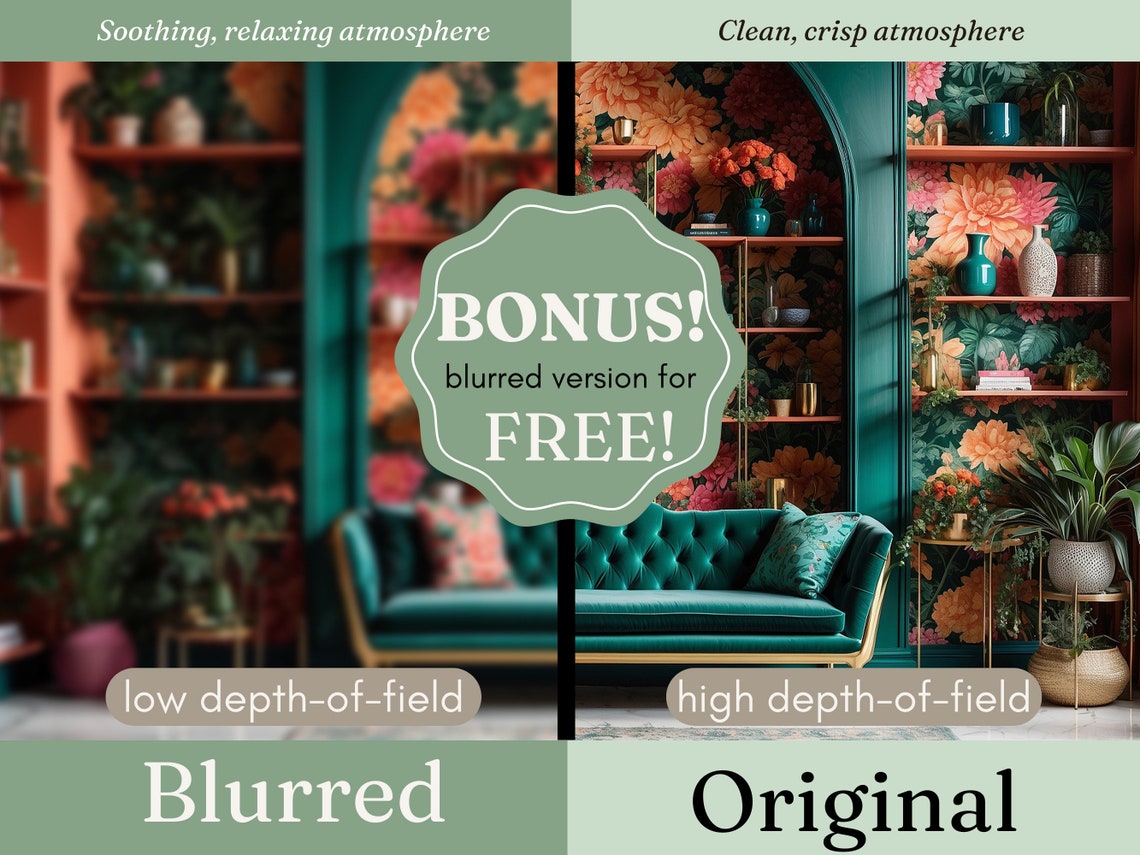 Maximalist Floral Virtual Background HD Quality Personalize Your Video ...