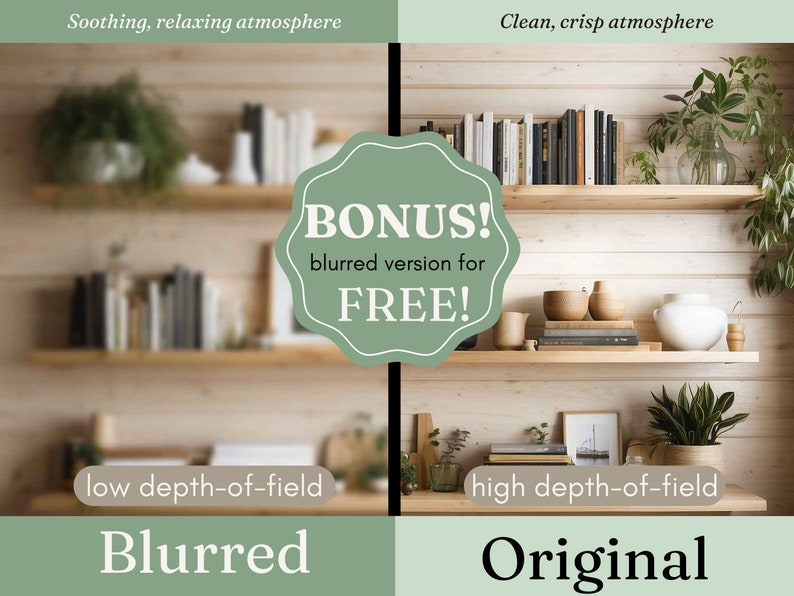 Virtual Background - Scandi Wood Shelf | HD Quality | Personalize Your ...