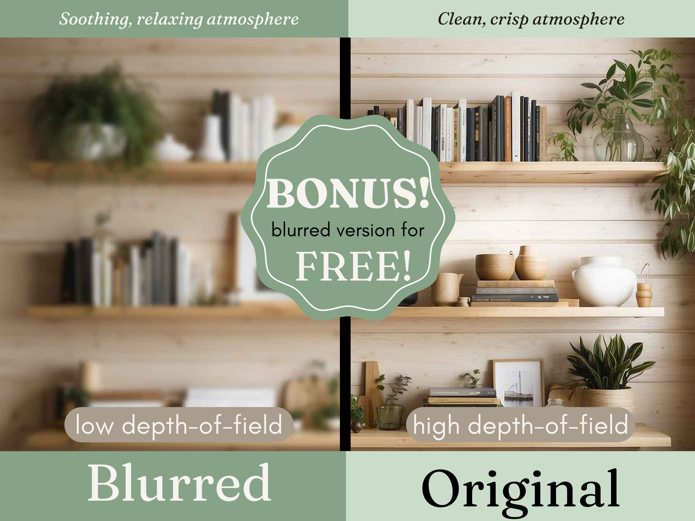 Virtual Background Scandi Wood Shelf HD Quality Personalize Your Video ...