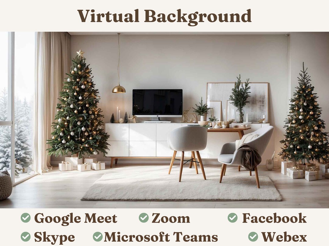 Virtual Background - Modern Christmas | HD Quality | Personalize Your ...