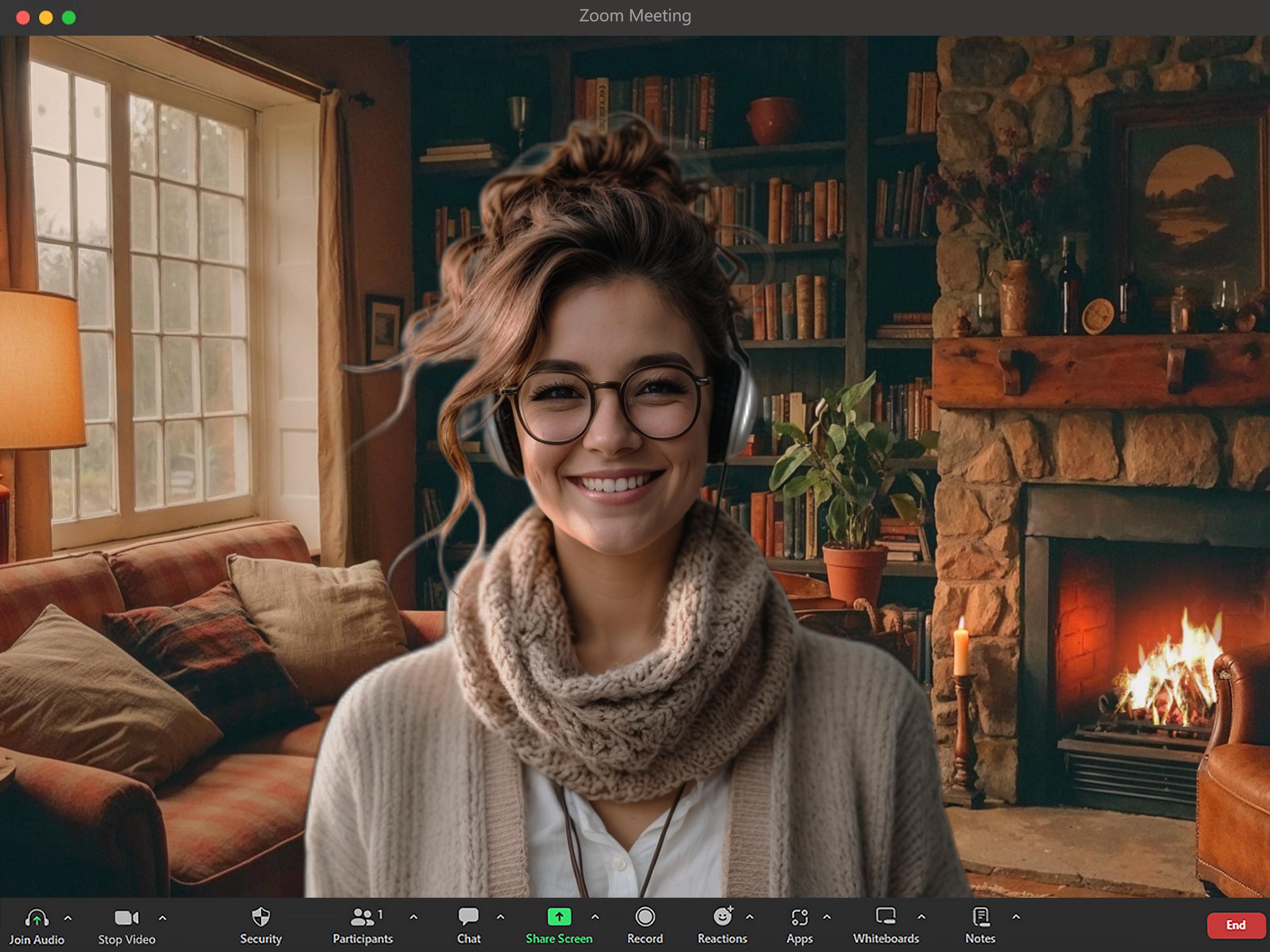 ANIMATED Rustic Fall Library Background Video, Festive Holiday Zoom ...