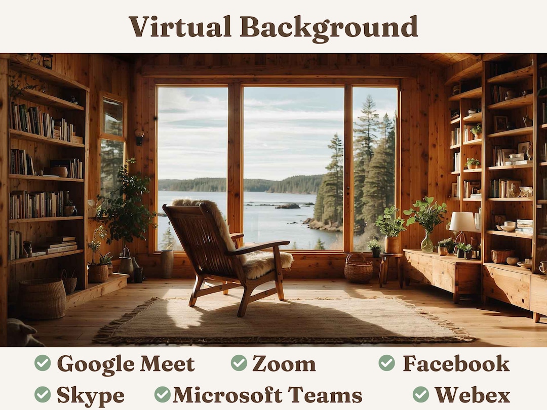 Virtual Background - Coastal Cabin | HD Quality | Personalize Your ...