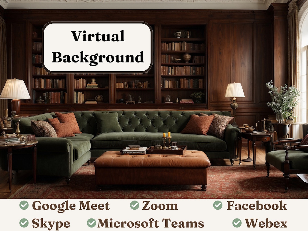 Moody Fall Study Virtual Background | HD Quality | Personalize Your ...