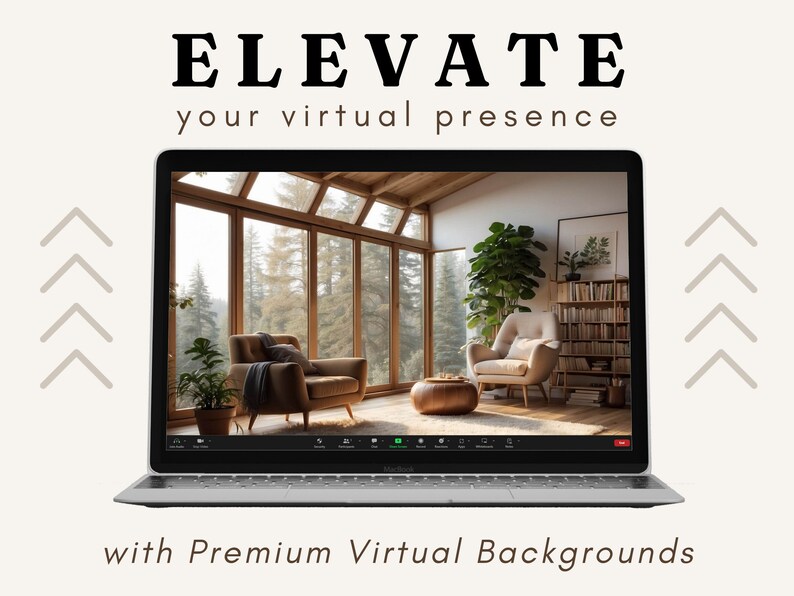 Virtual Background - Cozy Bright Den | HD Quality | Personalize Your ...