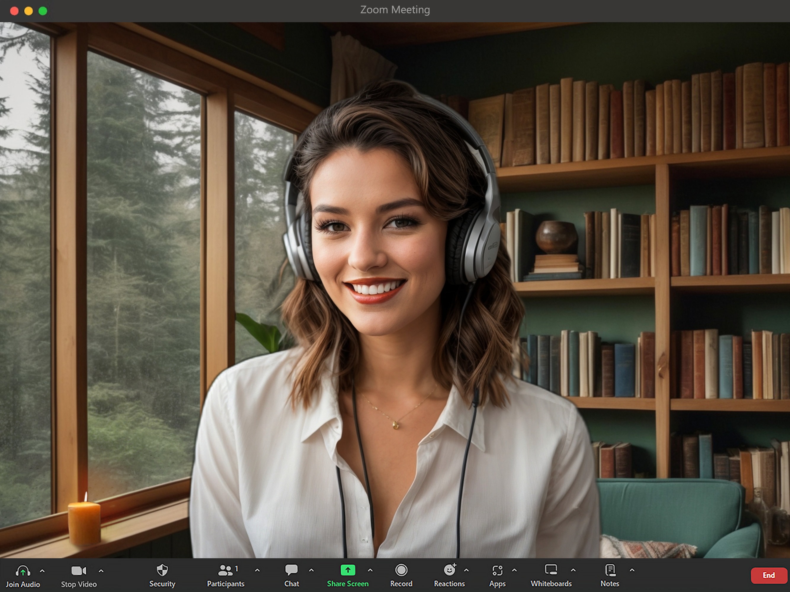 ANIMATED Cozy Rainy Library Background Video, Streaming Background Loop ...