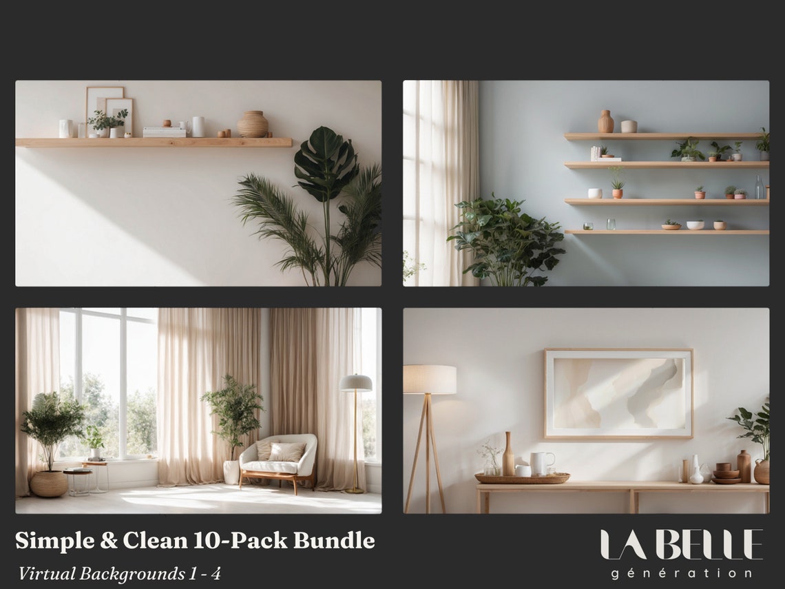10 Simple Clean Professional Virtual Background Bundle HD Quality ...