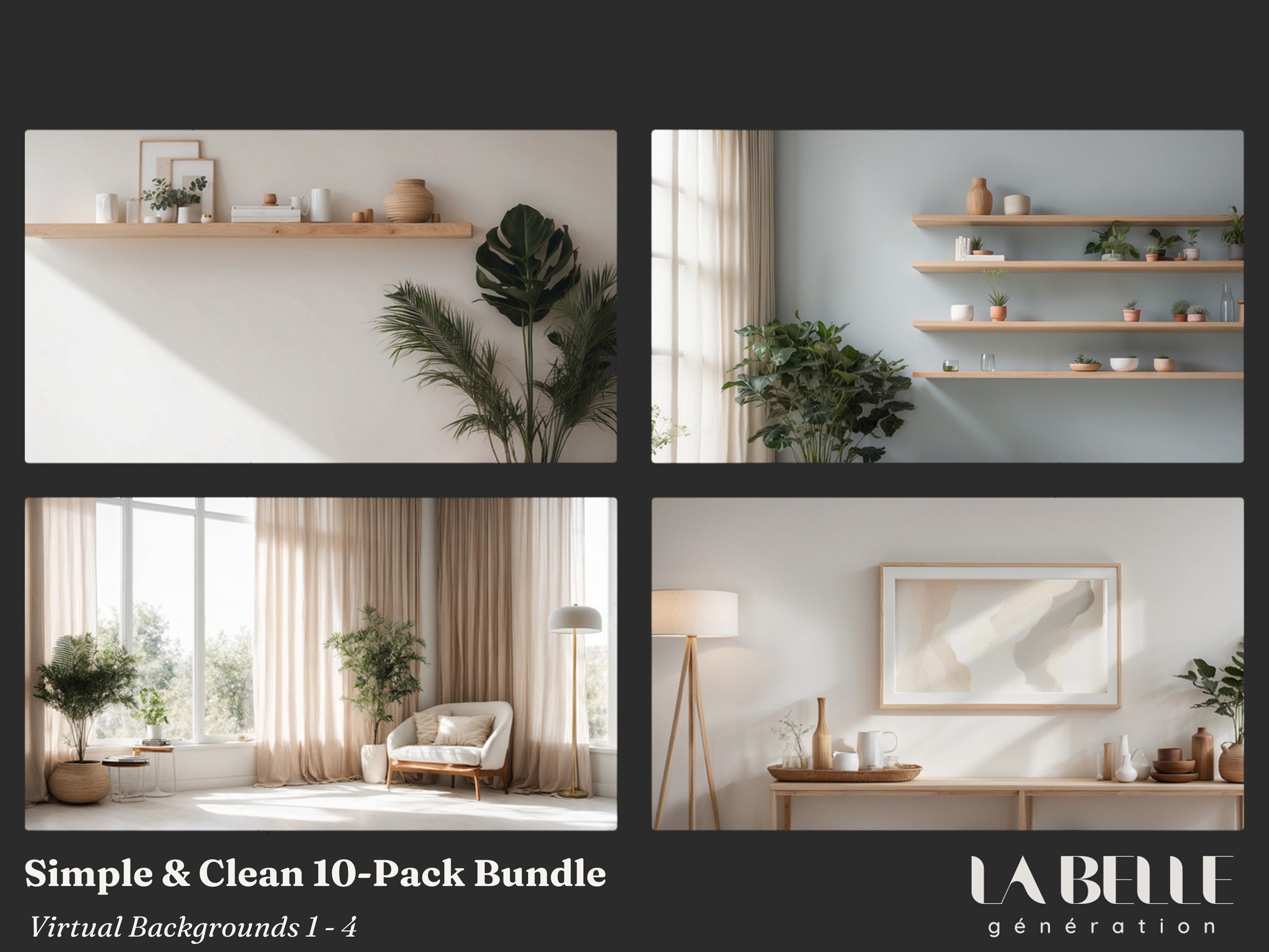10 Simple Clean Professional Virtual Background Bundle | HD Quality ...