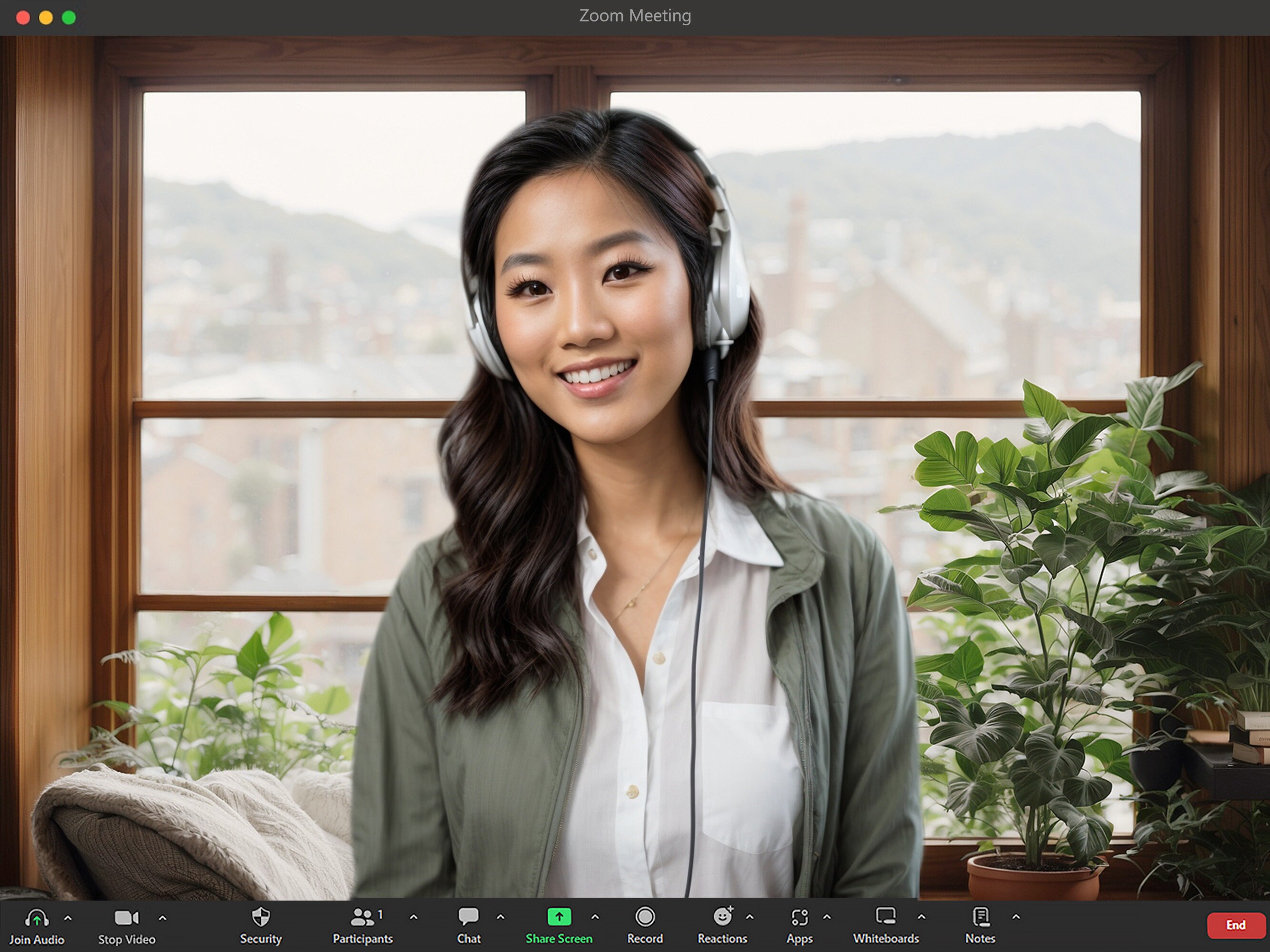 Cozy Plant Nook Virtual Background | HD Quality | Personalize Your ...