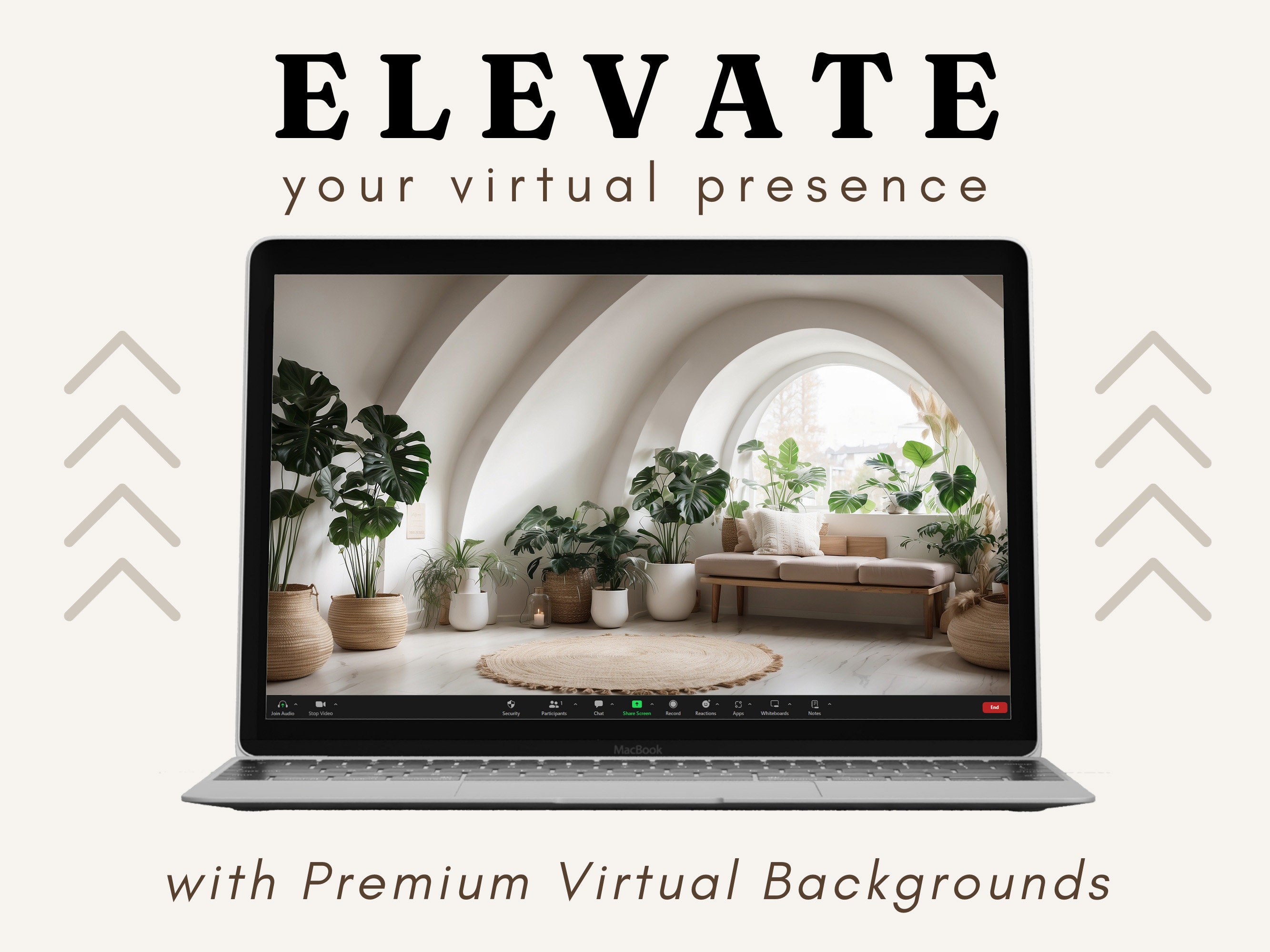 Modern Organic Arch Virtual Background | HD Quality | Personalize Your ...