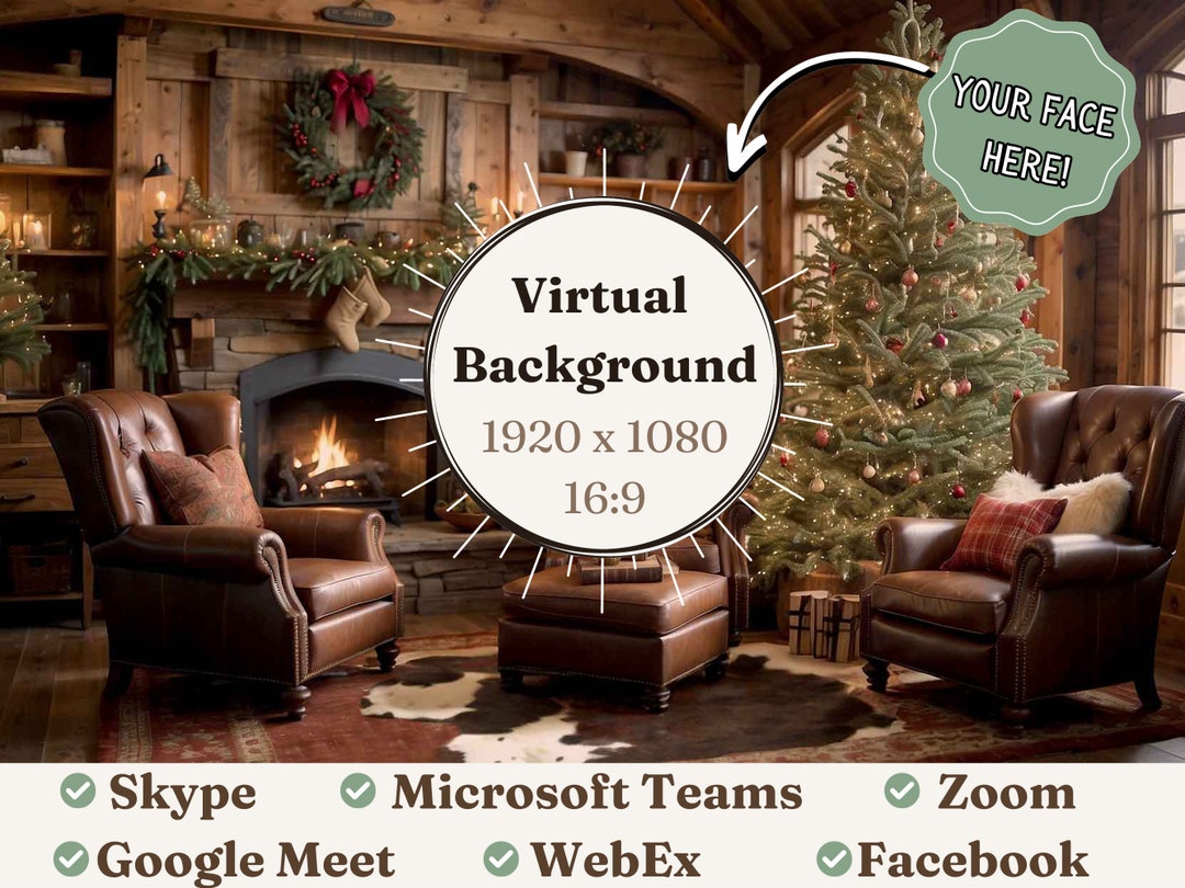 Virtual Background - Western Christmas | HD Quality | Personalize Your ...