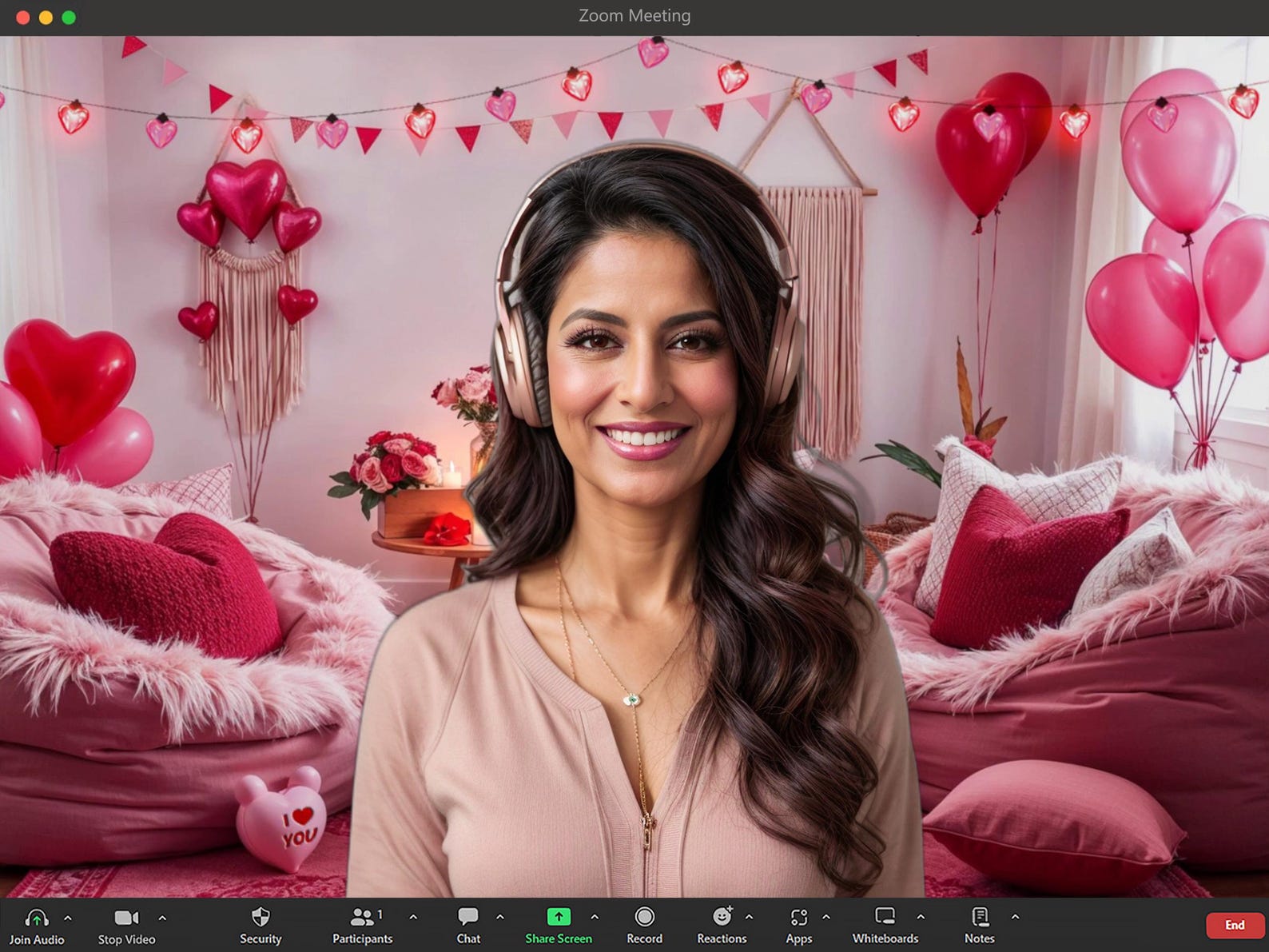 ANIMATED Pink Valentines Day Background Video, Cute Galentine Zoom ...