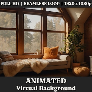 ANIMATED Cozy Sunny Cabin Background Video, Streaming Background Loop ...