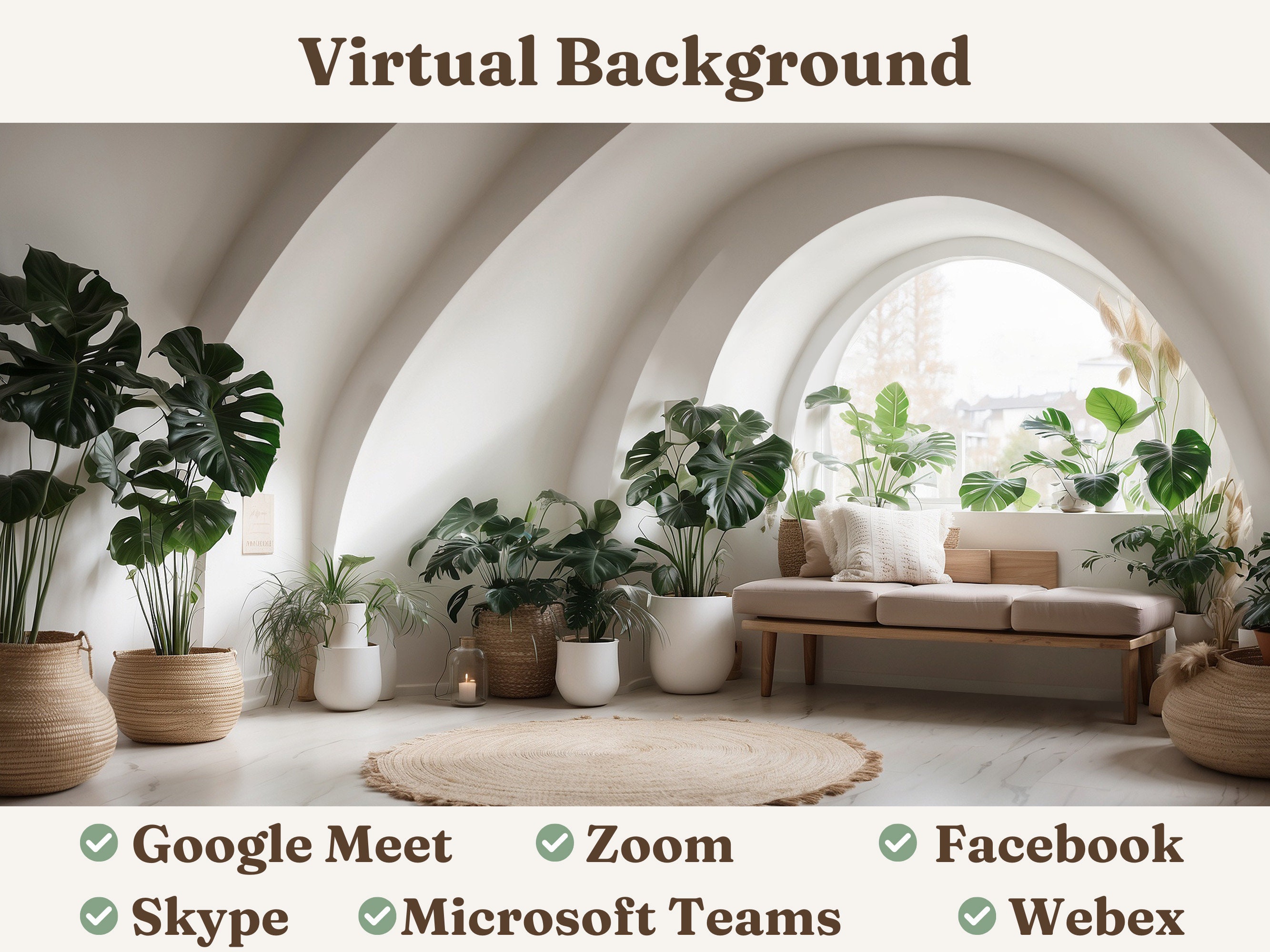 Modern Organic Arch Virtual Background | HD Quality | Personalize Your ...