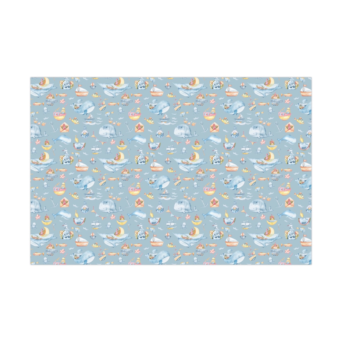 Sea Creatures Watercolor Gift Wrapping Paper - Etsy