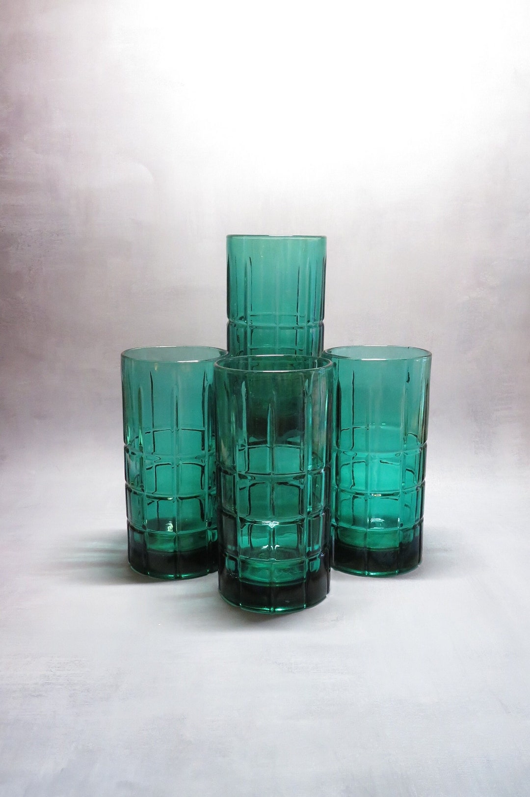 Anchor Hocking Emerald Green Tartan 16fl Oz. Flat Tumblers - Etsy