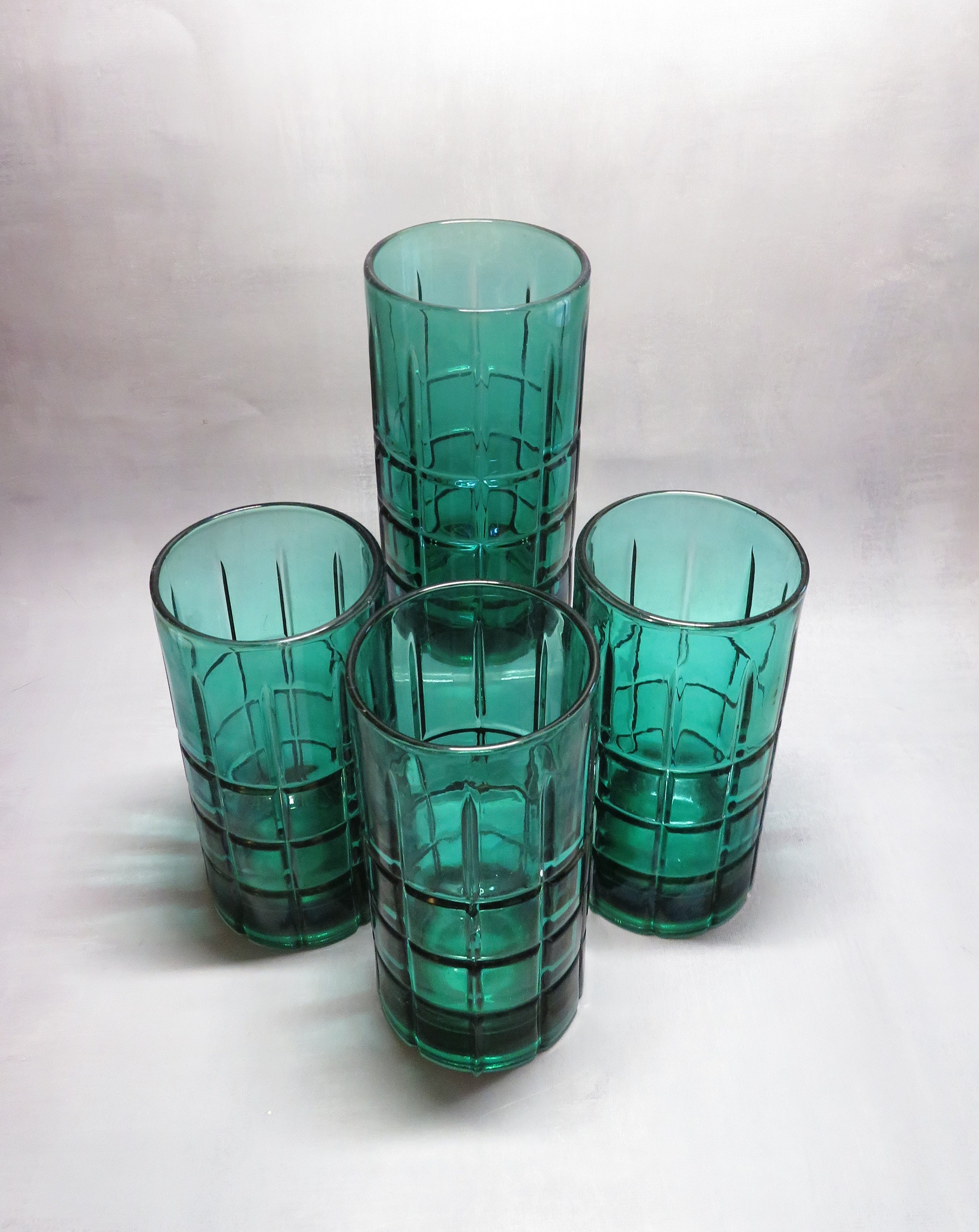 Anchor Hocking Emerald Green Tartan 16fl Oz. Flat Tumblers - Etsy