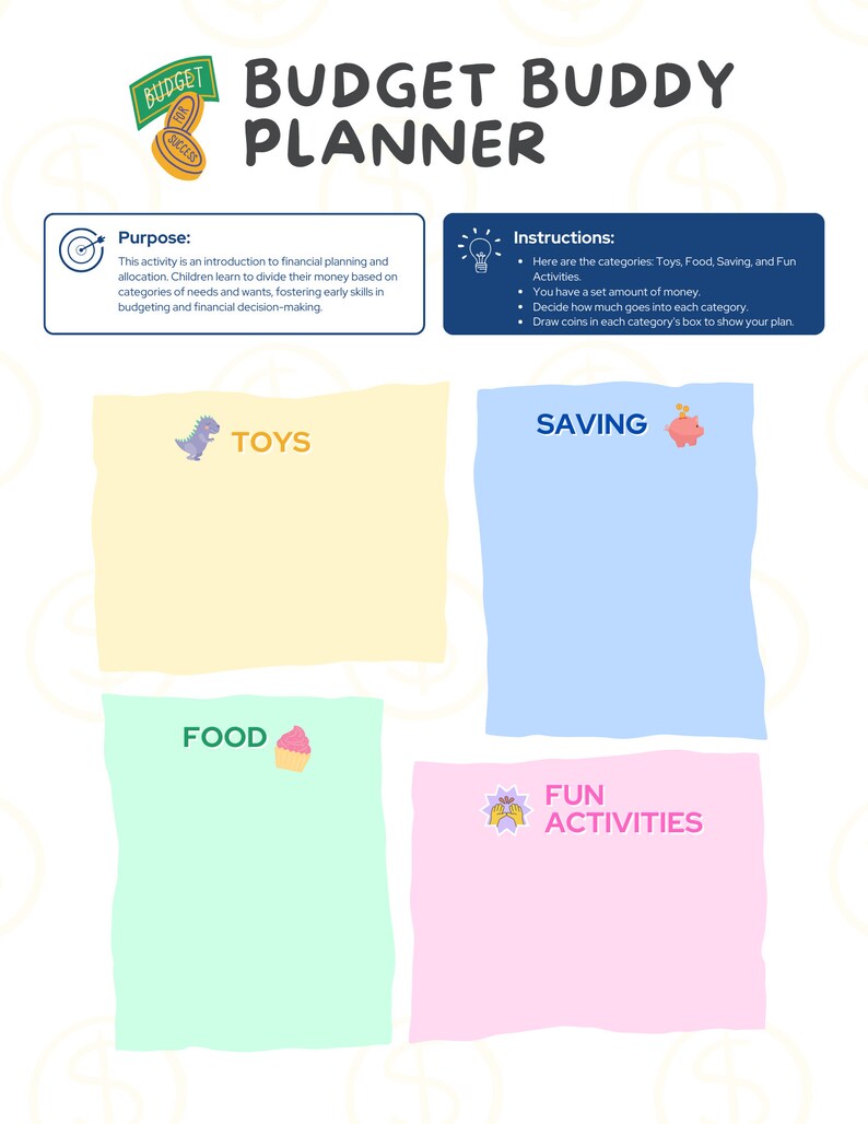 Printable Money Management Activity Pack for Young Savers! - Etsy