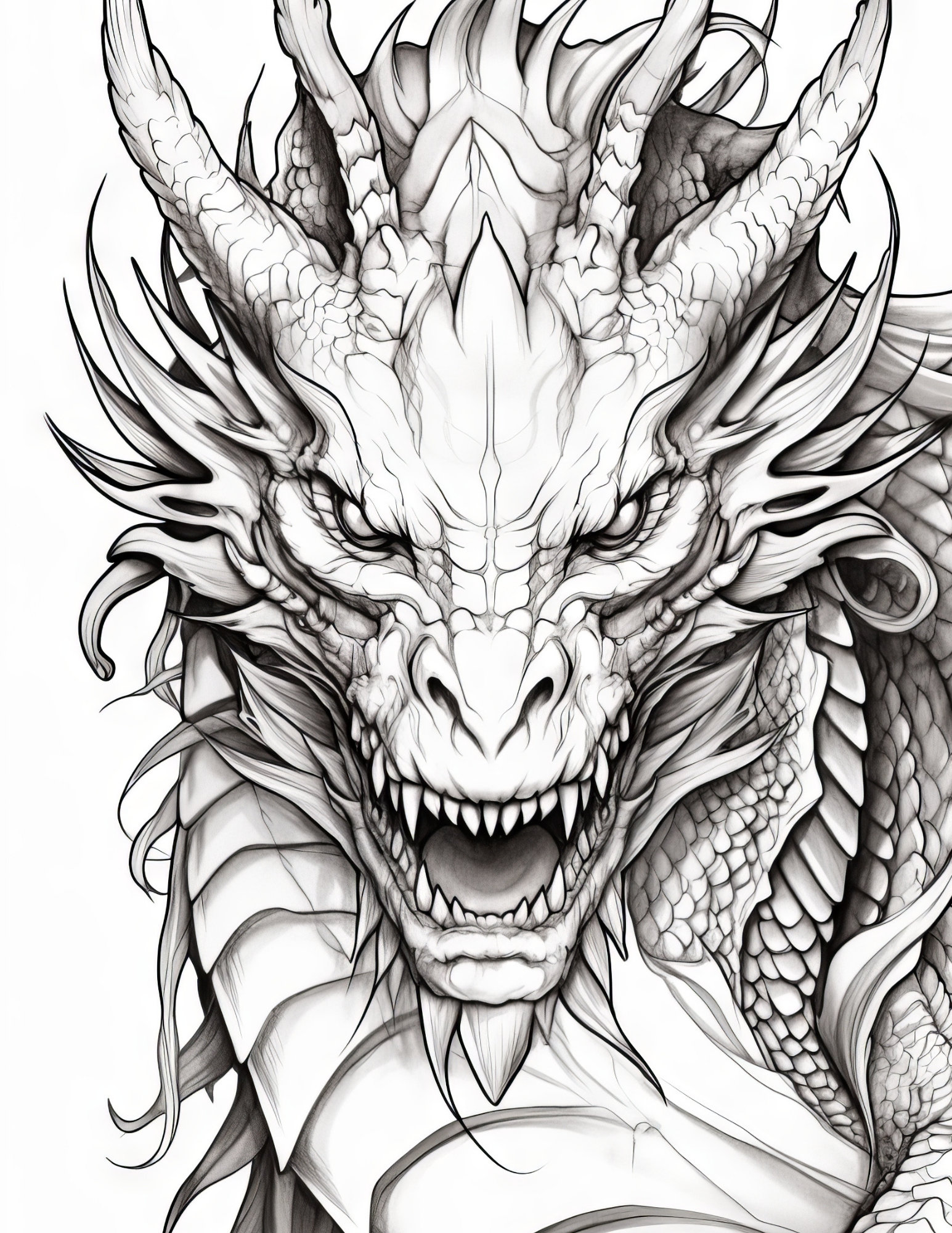 Fantasy Dragons Coloring Book Printable Magical Dragons Coloring Sheets ...
