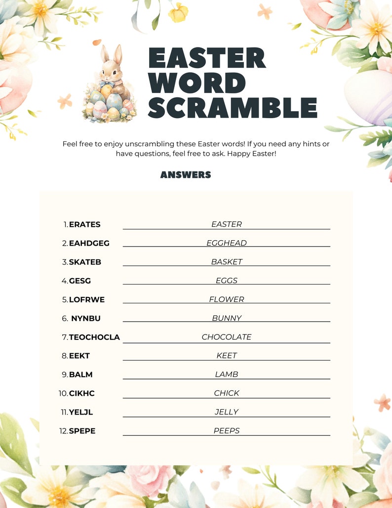 Easter Activity Printables for Kids, Easter Party Games - Etsy