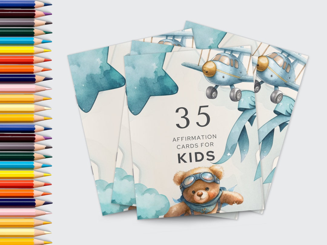 Printable Positive Affirmation Cards for Kids Teddy Bear Theme - Set of ...