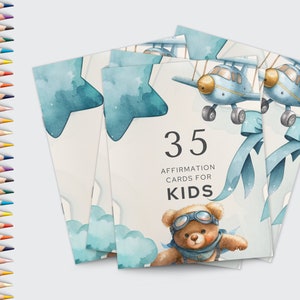 Printable Positive Affirmation Cards for Kids Teddy Bear Theme - Set of ...