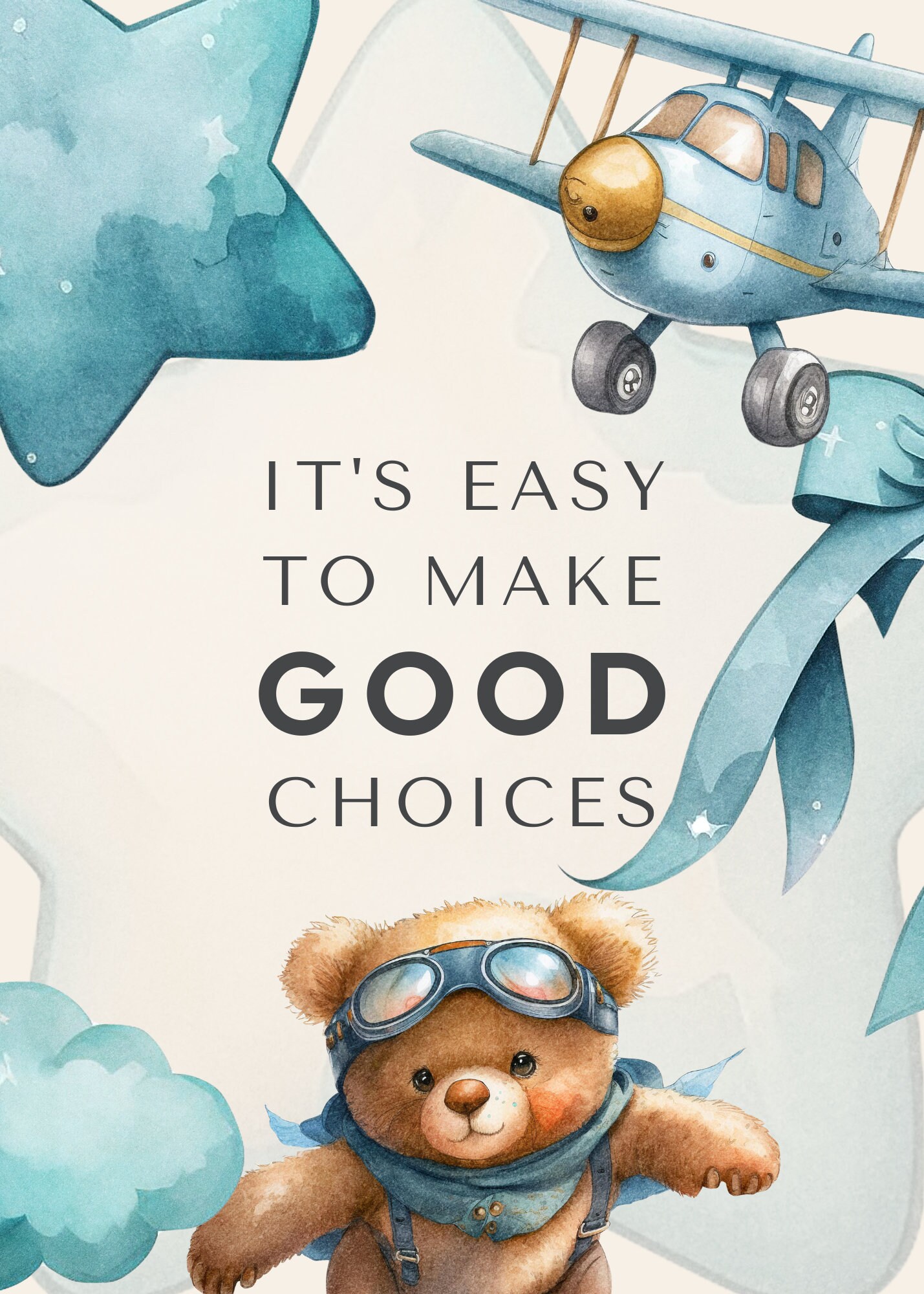 Printable Positive Affirmation Cards for Kids Teddy Bear Theme Set of ...