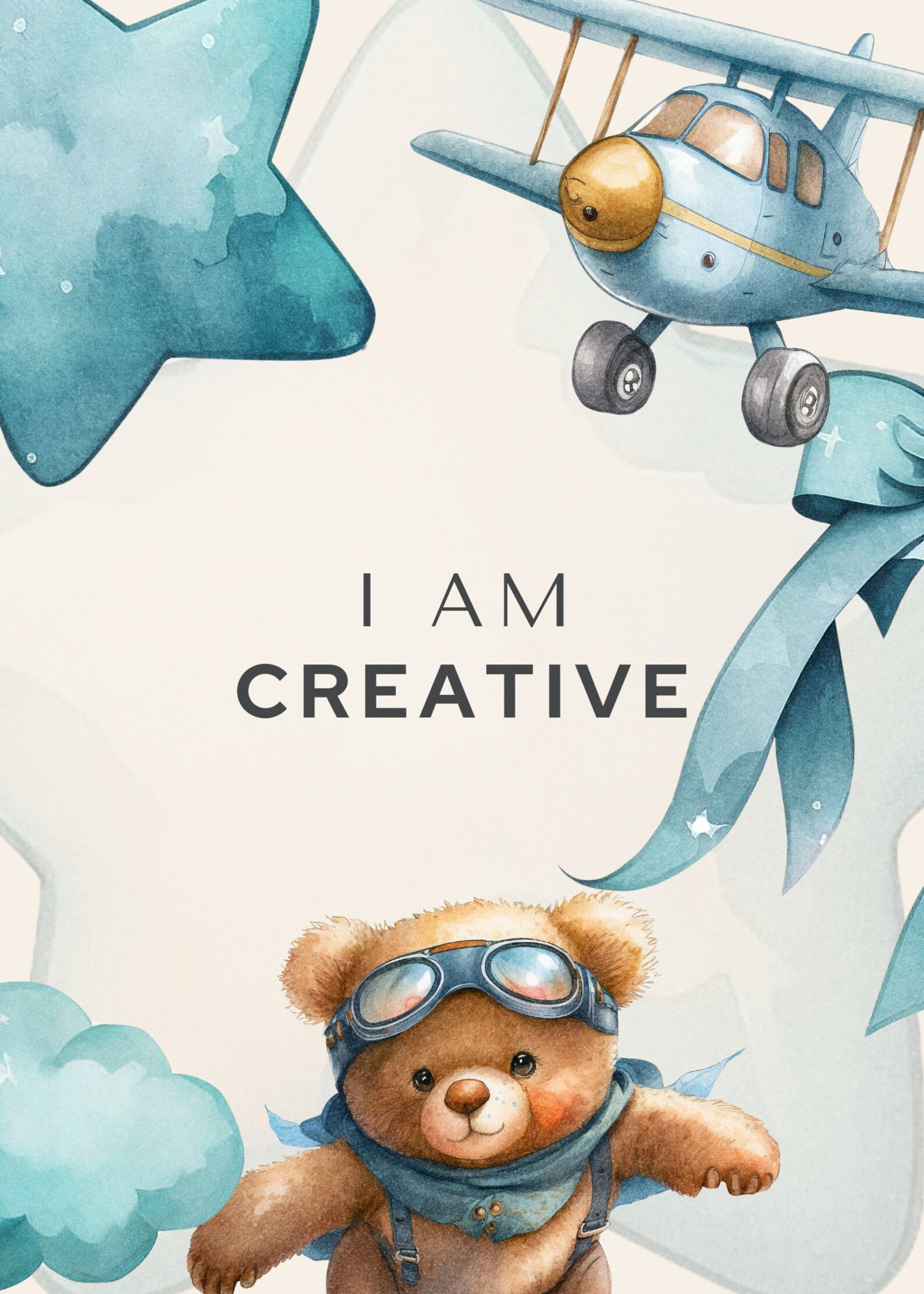 Printable Positive Affirmation Cards for Kids Teddy Bear Theme - Set of ...
