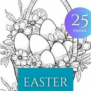 Easter Coloring Pages Printable Kids Activity Easter Bunny Eggs Basket ...