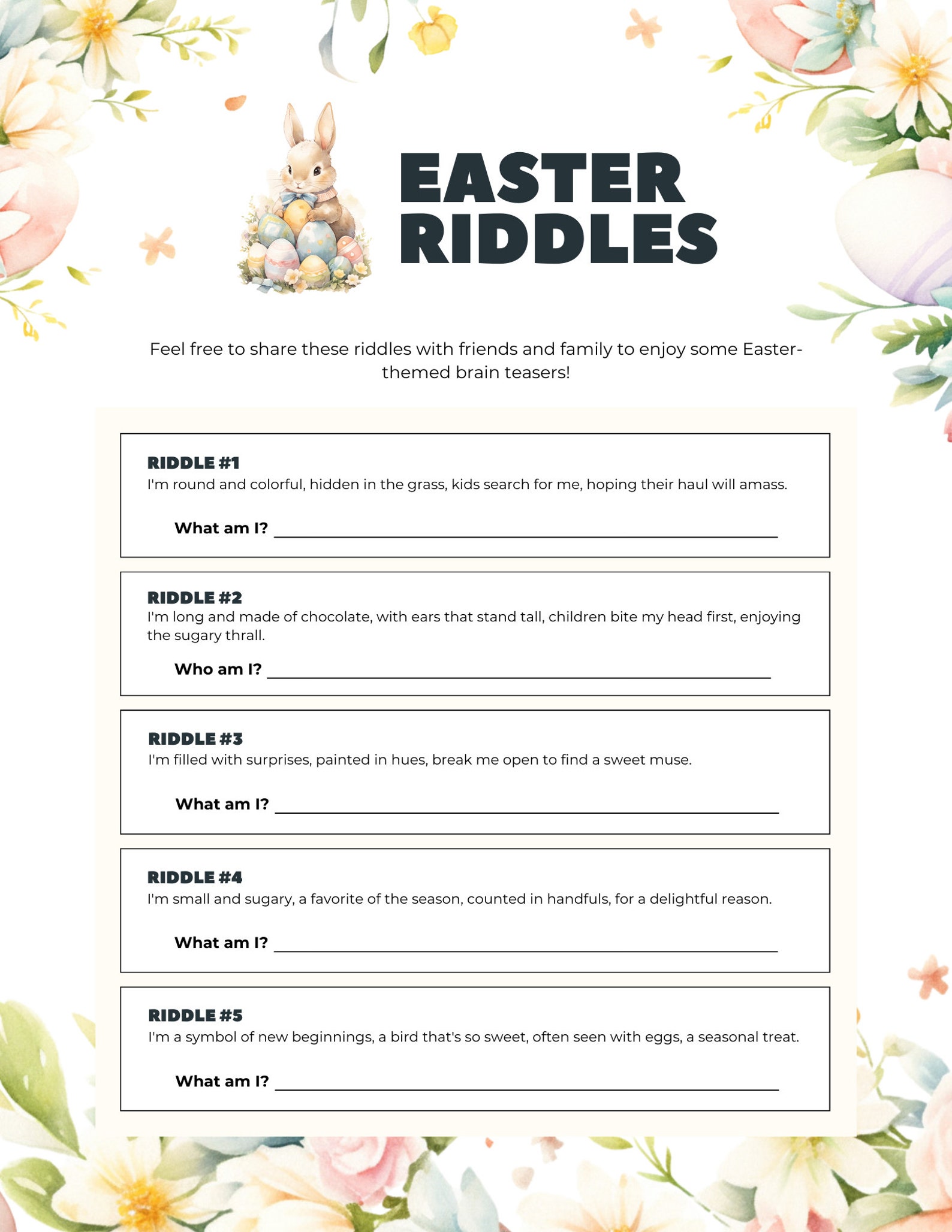 Easter Activity Printables for Kids, Easter Party Games - Etsy