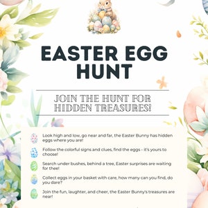 Printable Easter Egg Hunt Sign Game Decor Party Activity - Etsy