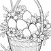 Easter Coloring Pages Printable Kids Activity Easter Bunny Eggs Basket ...
