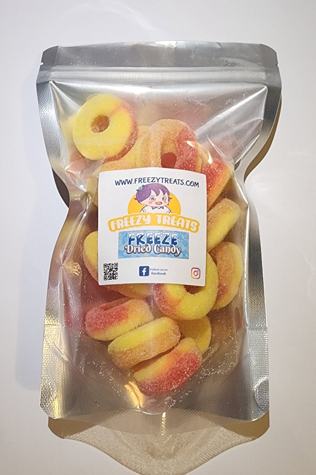 Peach Flavored Crunchy Rings 4 Oz Bag - Etsy