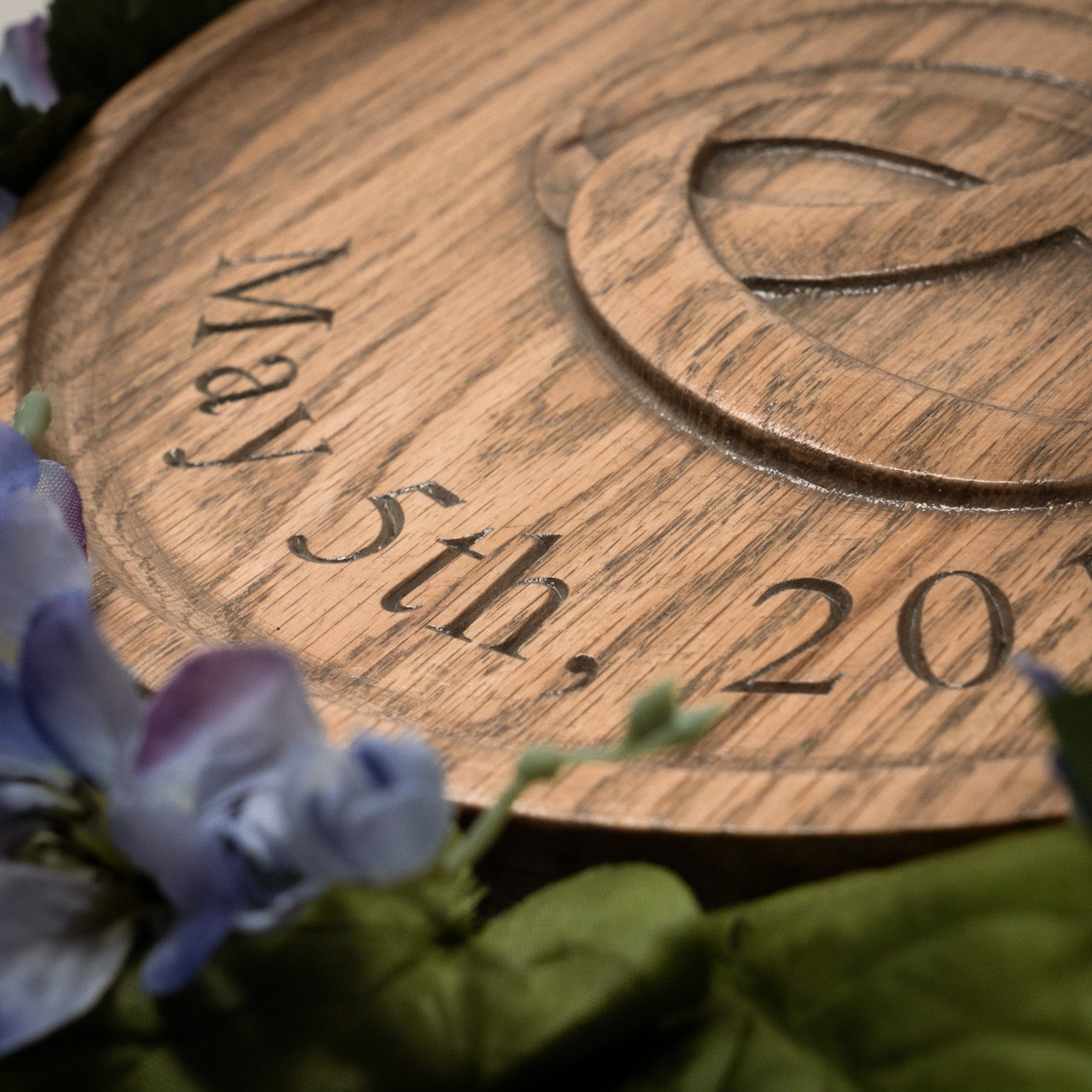 Elegantly Personalized Anniversary Plaque Handmade Oak Stained With a ...