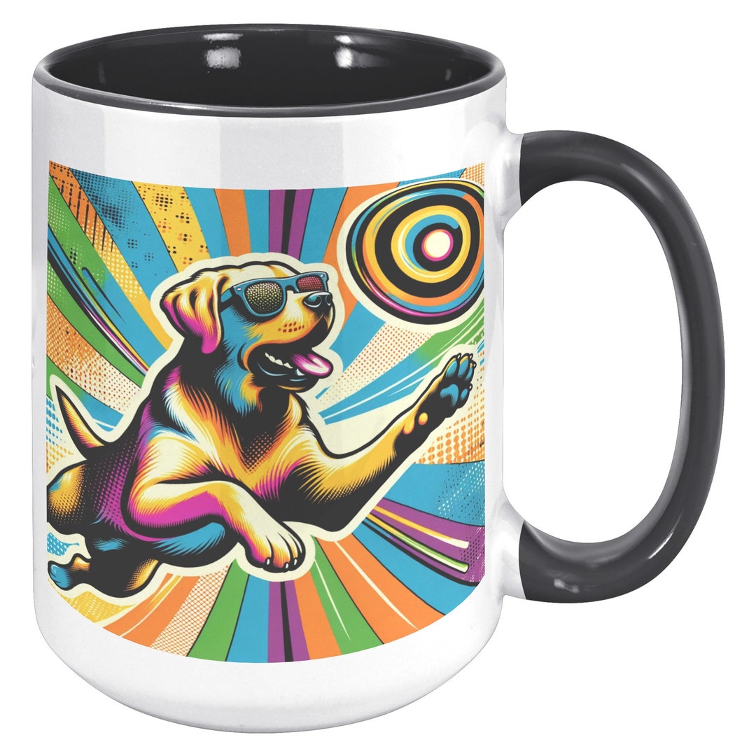Pop Funk Labrador Dog, Colorful Mugs, Pop Funk Art Mugs, Art Mugs, Dog ...