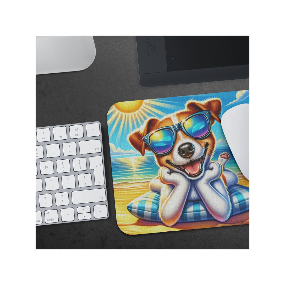 Jack Russell on the Beach Mouse Pad, Valentine Gift Idea, Mother's Day ...