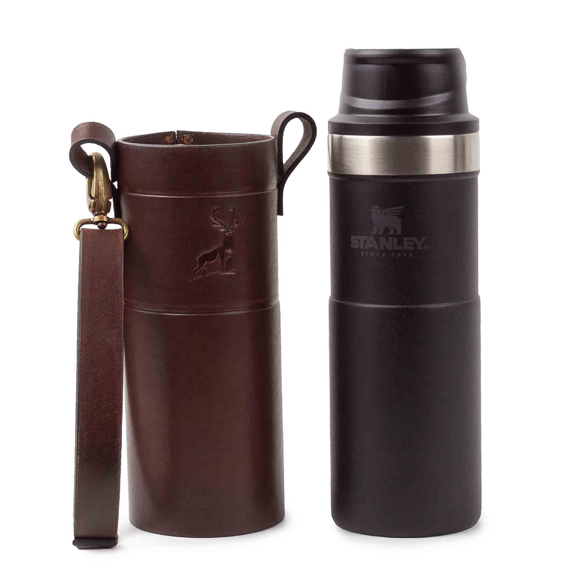 Leather Case for Travel Mug, Camping Thermos Cover, Camping Accessory ...