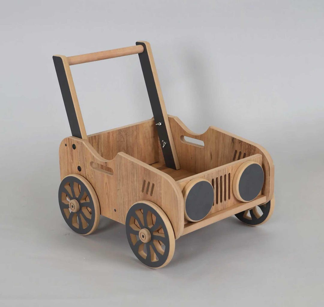 Wooden Toy Car for Kids, Baby First Step Toy, Wooden Doll Pram, Wooden ...