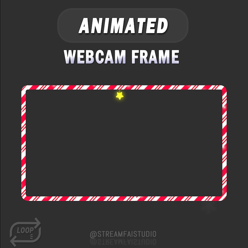 Animated Webcam Christmas Frame Overlay, Twitch Xmas Overlay, Christmas ...
