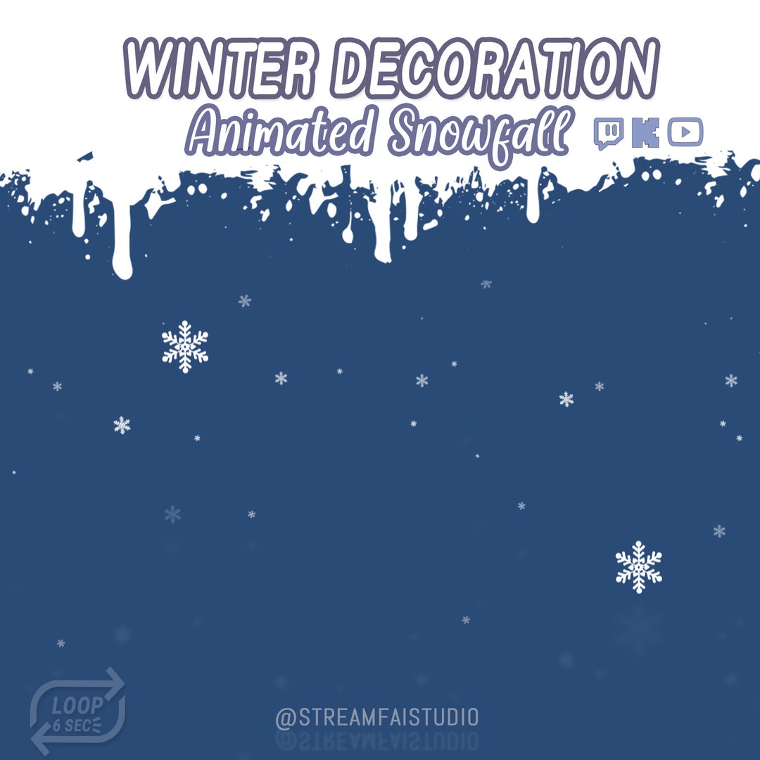 Animated Decoration Snowfall Overlay Loop, Cozy Twitch Overlay ...