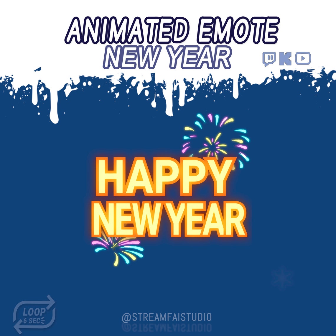 Animated Emote Overlay, Alert Happy New Year, Fireworks Emotes, 2024 ...