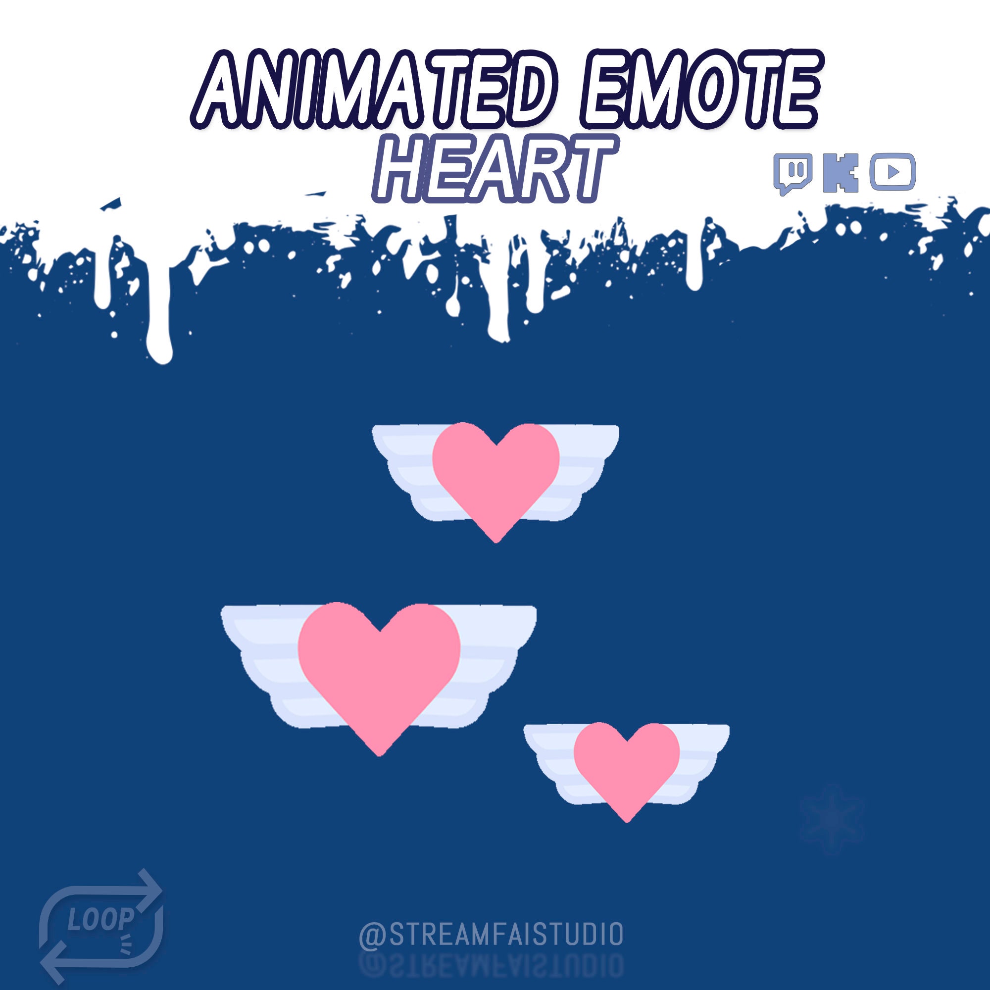 Animated Heart Fly Emote + Overlay, Alert, Valentine's Day Emotes, Pink ...